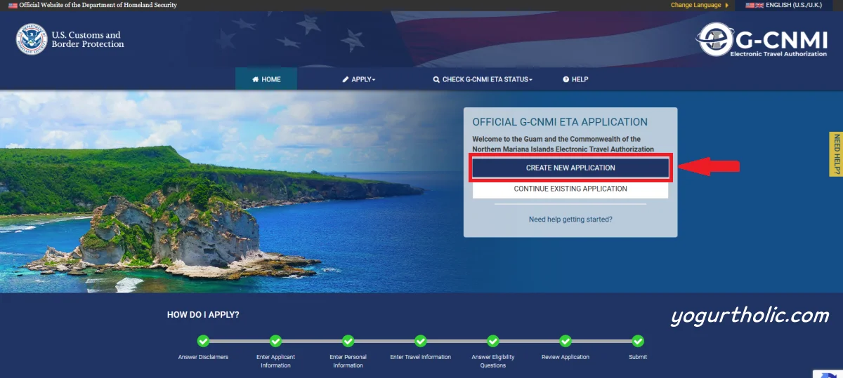 G-CNMI ETA 상세한 작성 방법 소개, 괌 G-CNMI ETA, 사이판 G-CNMI ETA